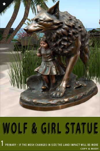 Second Life Marketplace - WOLF & GIRL Statue